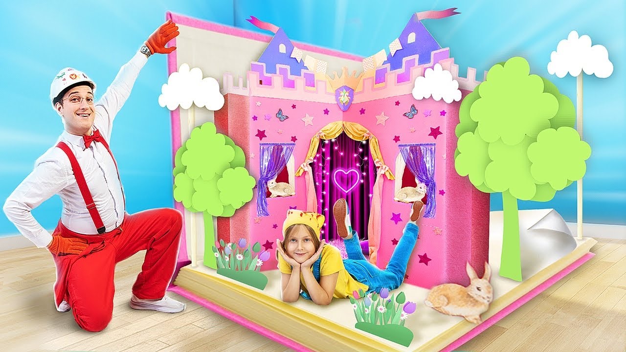 We Build a Portable Folding Castle! Secret Room in a Book - YouTube