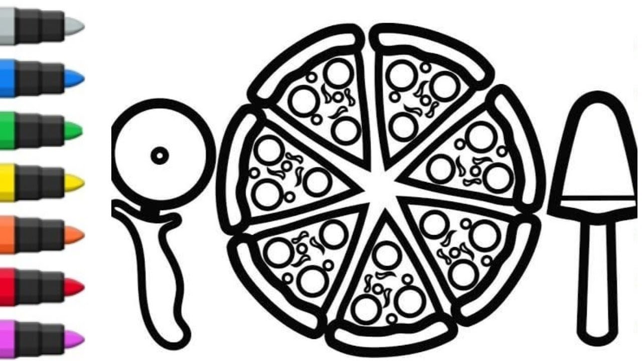 🍕Pizza Drawing, Coloring & Painting for Kids and Toddlers | How to draw ...
