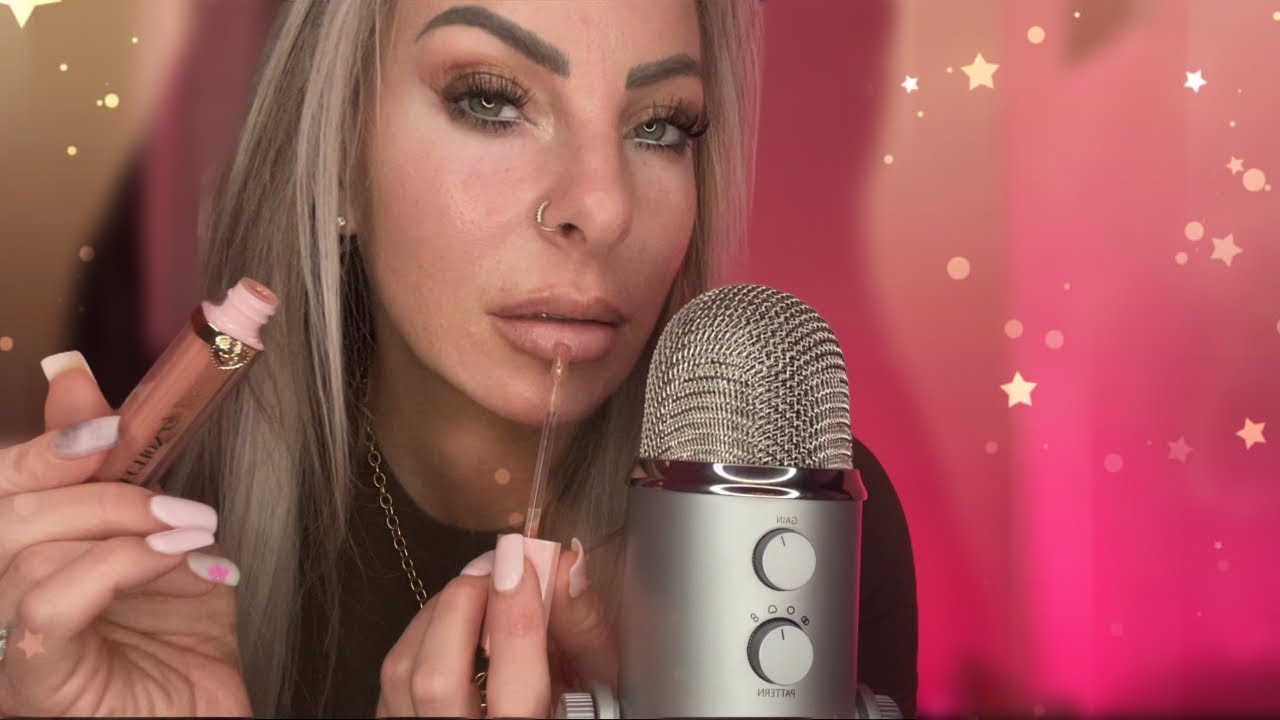ASMR Whispering & Applying 10 New Lipglosses | Lipgloss Sounds & ASMR ...