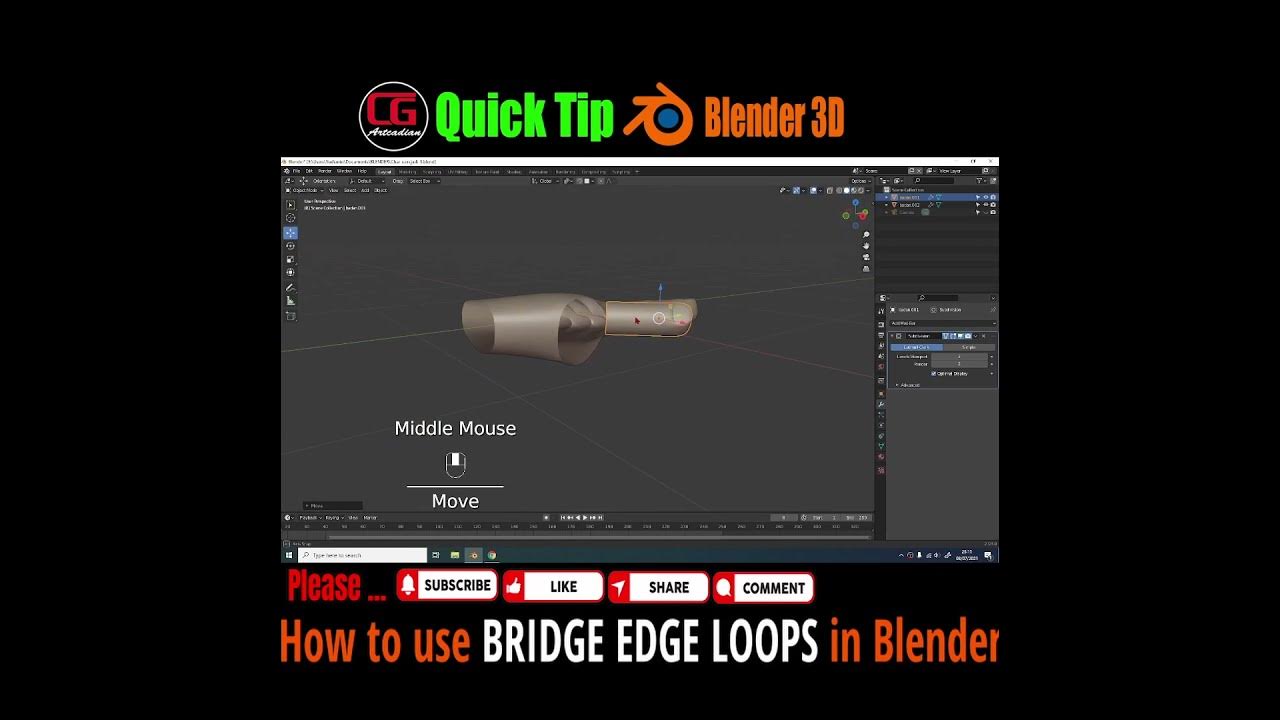 Blender bridge edge loop #shorts - YouTube