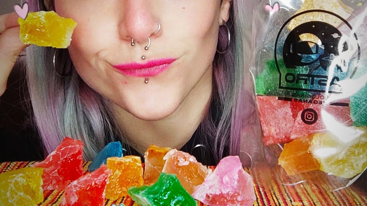 ASMR Mukbangs / jelly crystals- GUMMIES/ crunchy sweets. DULCES ...