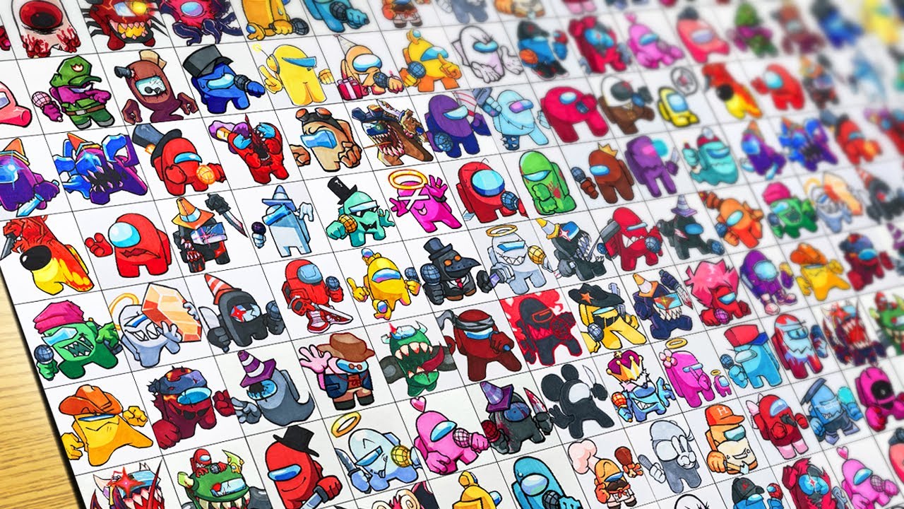Drawing ALL IMPOSTOR Mods V3+V4+V5 / Drawing All AMONG US / New ...