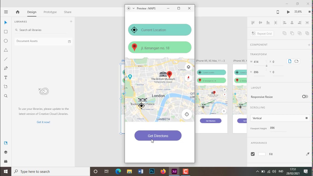 Maps with adobe XD - YouTube