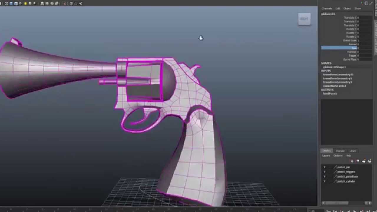 Bow and Cartoon Pistol Rigs in Maya - YouTube