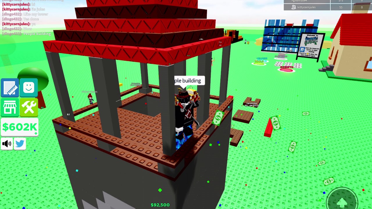 Me playing building simulator in roblox with my cousin - YouTube
