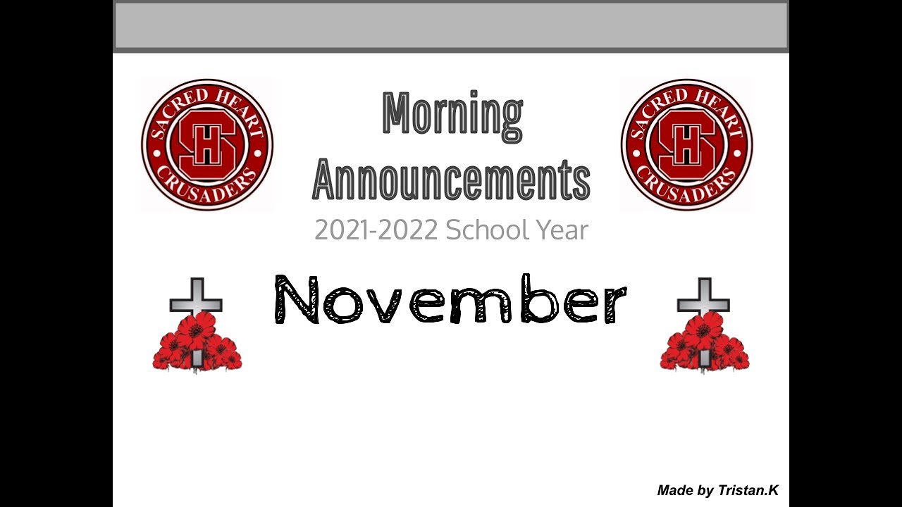Morning Announcements November 23, 2022 - YouTube