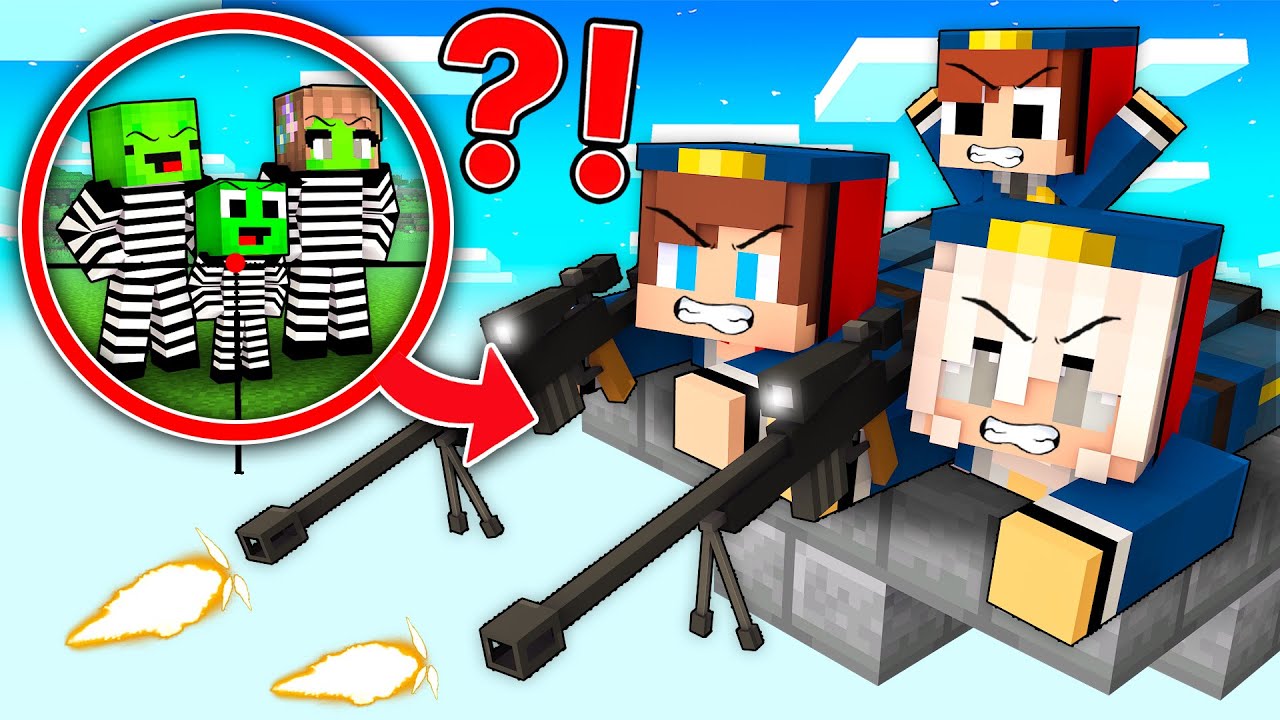JJ Police Family Became Snipers to Hunt Mikey BANDIT Family in Minecraft (Maizen) - YouTube