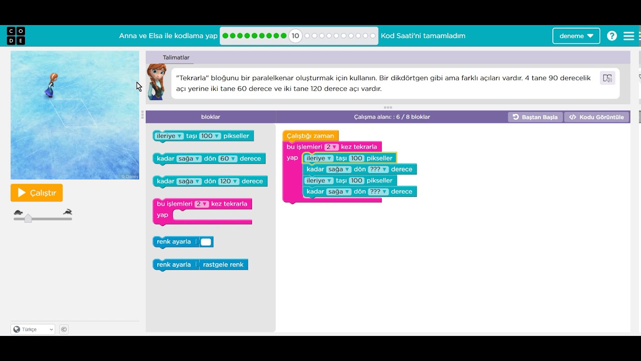 Code Org - Anna ve Elsa ile Kodlama - YouTube