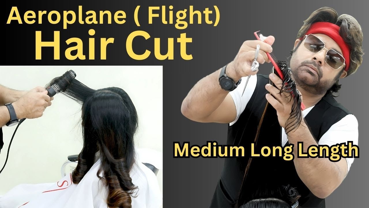 Medium Long Hair Aeroplane (Flight) Hair Cut Tutorial by Jas Sir From ...