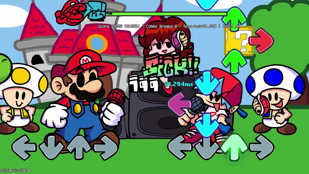 Fnf Vs Super Mario - Athletic (fc) (fnf Mods) - Youtube