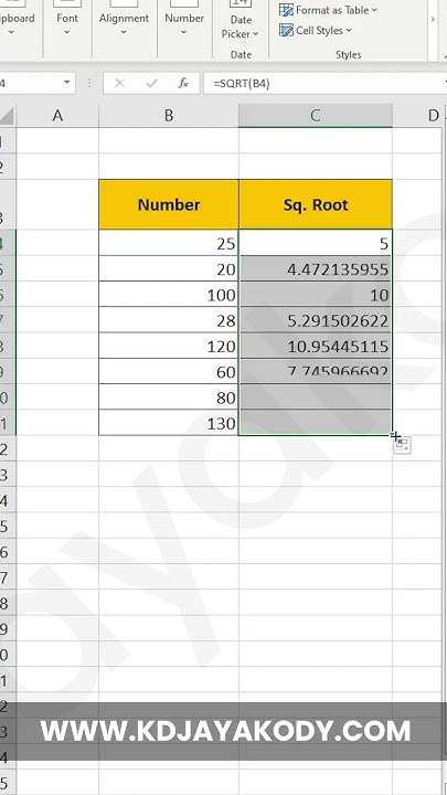 Find The Square Root Of A Number Excel Hack Viralshorts Trendingshorts Increment