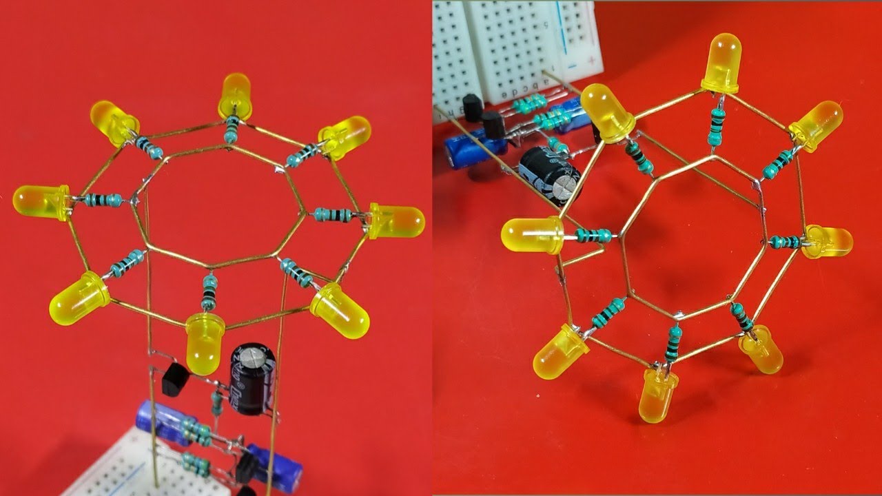 Octagon LED Flower Using bc547 Transistor | Awesome Idea Simple ...