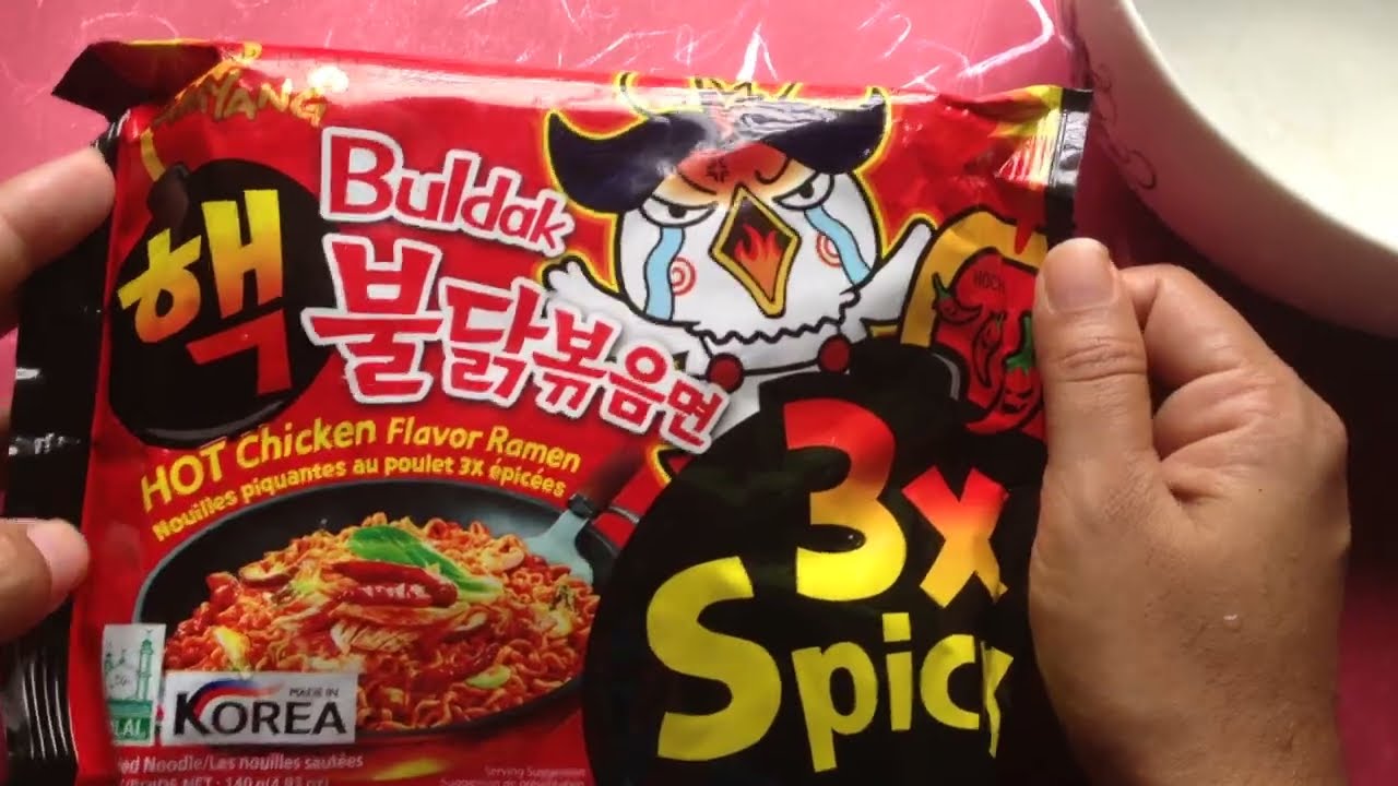 Buldak | 3x Spicy | Hot chicken flavour Ramen | Review - YouTube