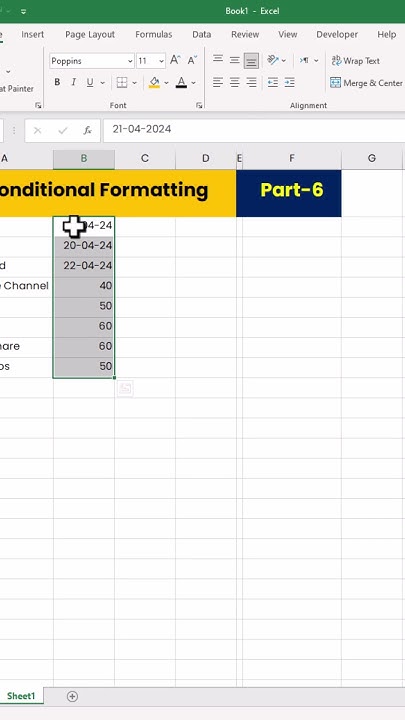 Conditional Formatting in Excel | Part-6 | Be Skilled #excel #myexceltutor #microsoftexcel - YouTube