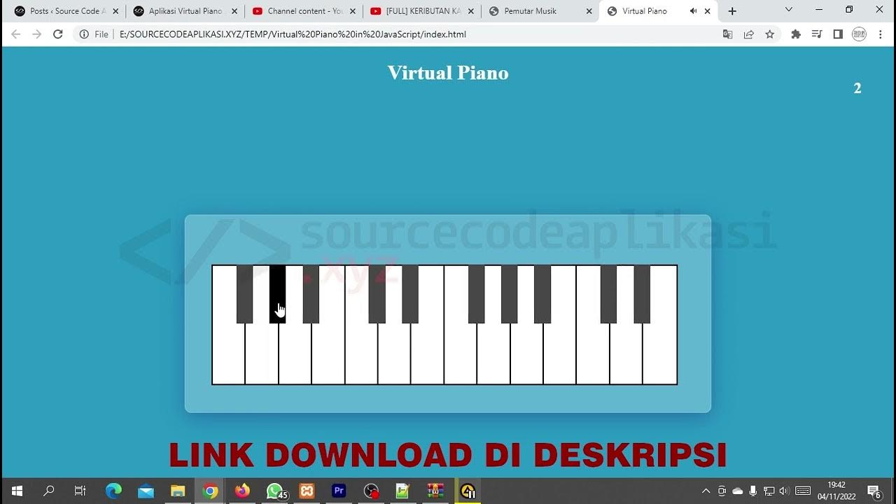 Virtual Piano JavaScript Source Code - YouTube