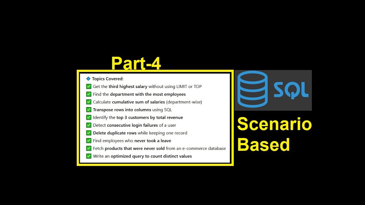 Top10 Scenario-Based SQL Interview Questions & Answers #sdet #interview ...
