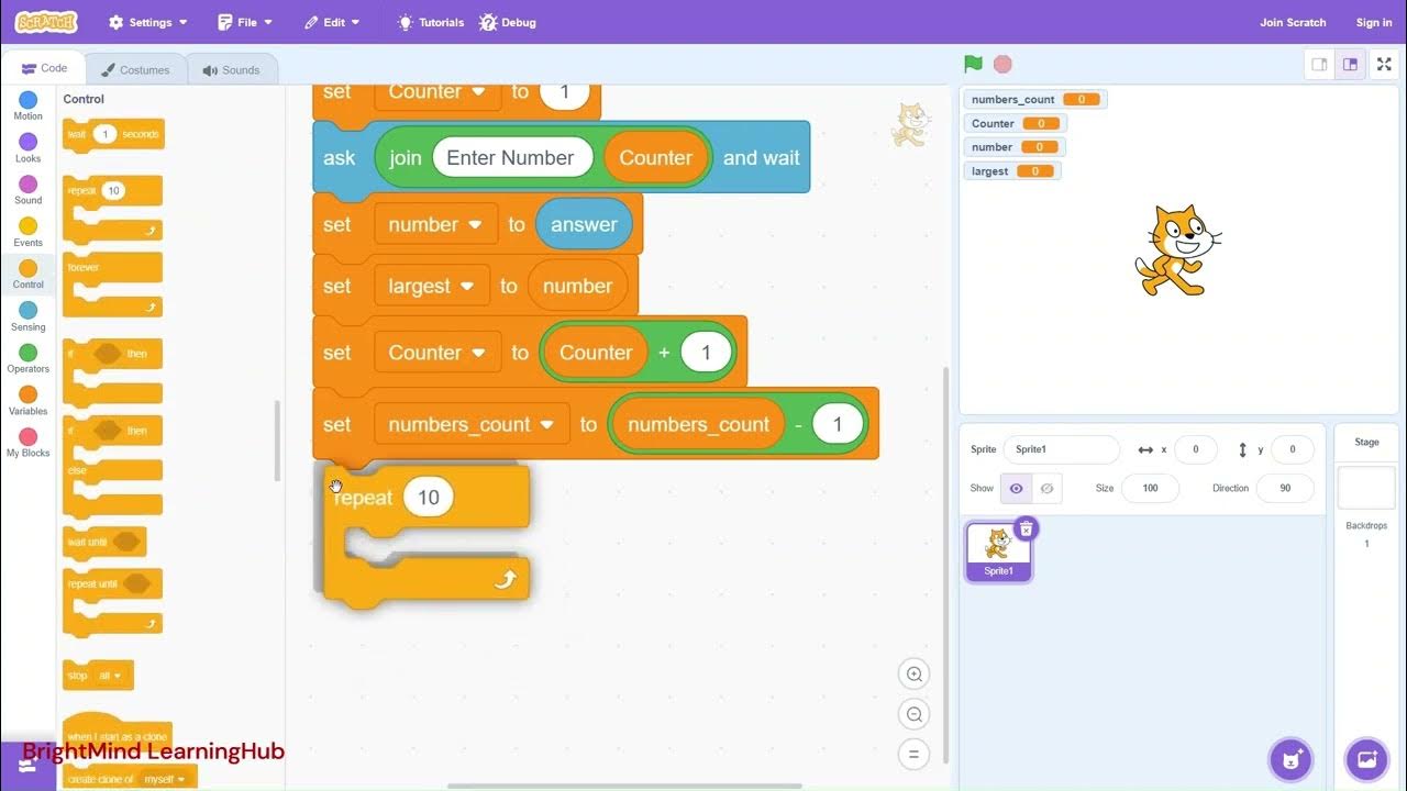 Find the Largest of N Numbers in Scratch | Scratch Loop & Comparison Tutorial - YouTube