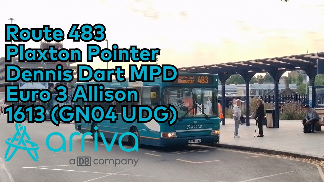 Kickdown - Route 483: Arriva Kent | 1613 (GN04 UDG) - YouTube