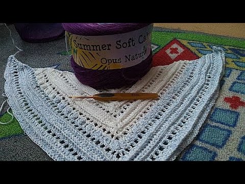 Chusta "Secret paths"- włóczka Summer Soft Cake -2 rzędy końcowe - YouTube