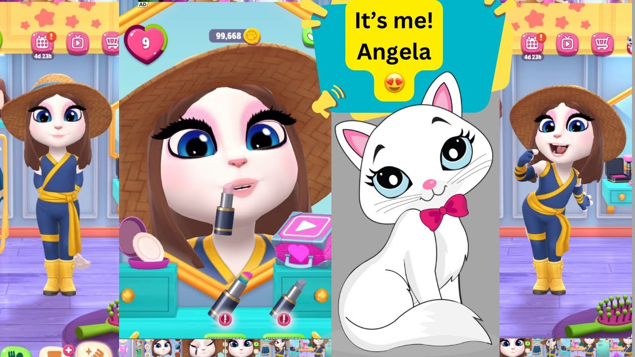 Talking tom Angela! Good morning with angela| From wake up to make up ...
