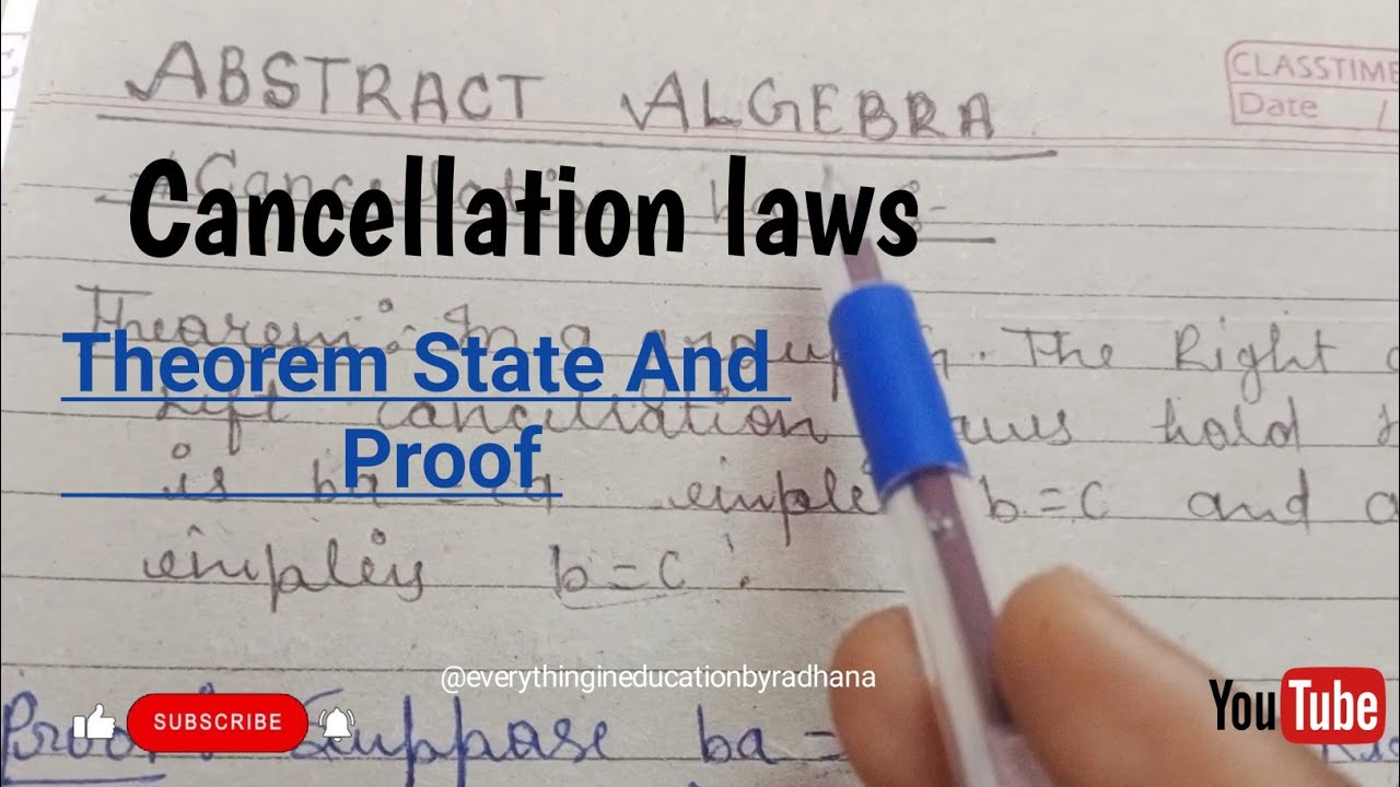 Cancellation laws | Right and Left Cancellation | Abstract algebra ...