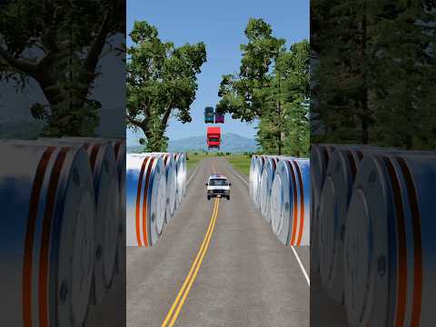 BeamNG.Drive - bollards vs car crashes Part 481 #beamngdrive #beamng #youtubeshorts #shorts