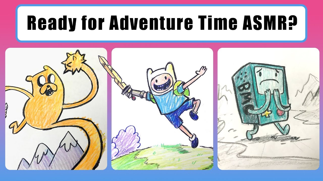 come along in this Satisfying ASMR Drawing Adventure Time Characters ...