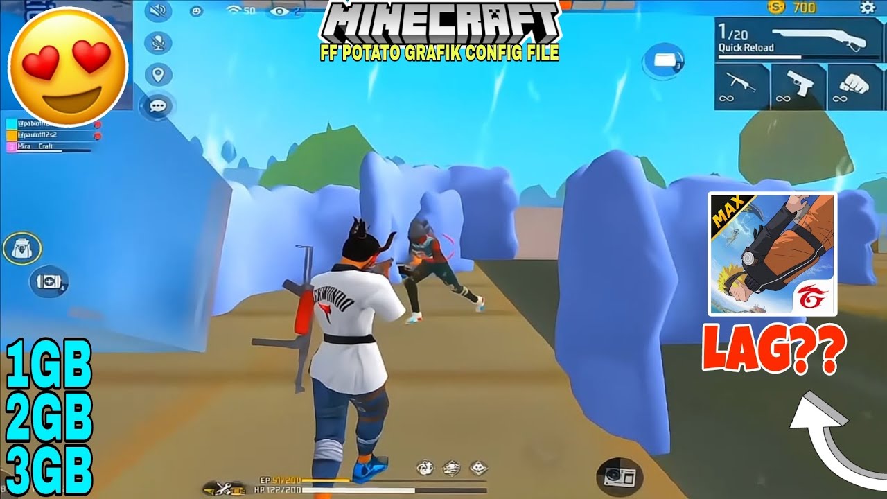 GRAFIK MINECRAFT FF TERBARU 🥔 | KONFIGURASI PERBAIKAN LAG FF TERBARU 😍 ...
