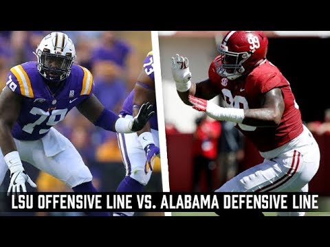 LSU Tiger Offensive line vs. the Alabama Crimson Tide Defensive Line ...