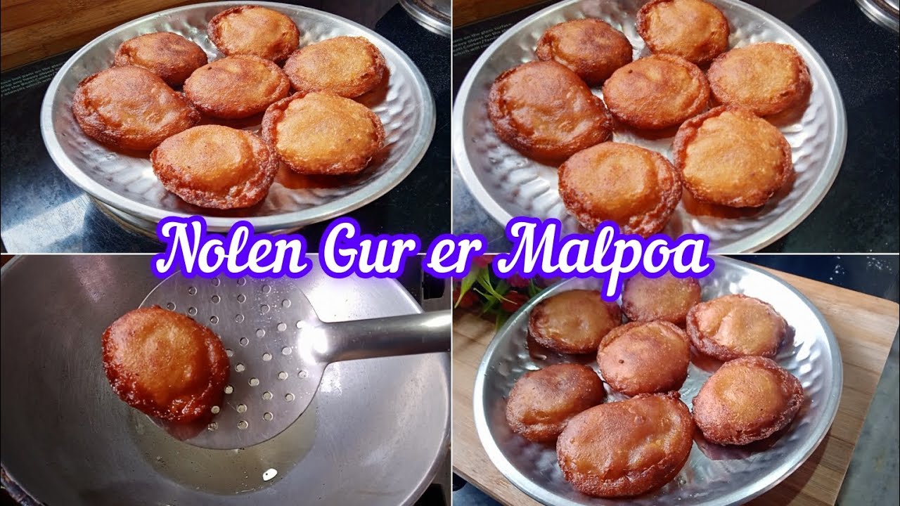 Winter special Nolen gur er Malpoa pitha recipe l Instant Malpoa pitha ...
