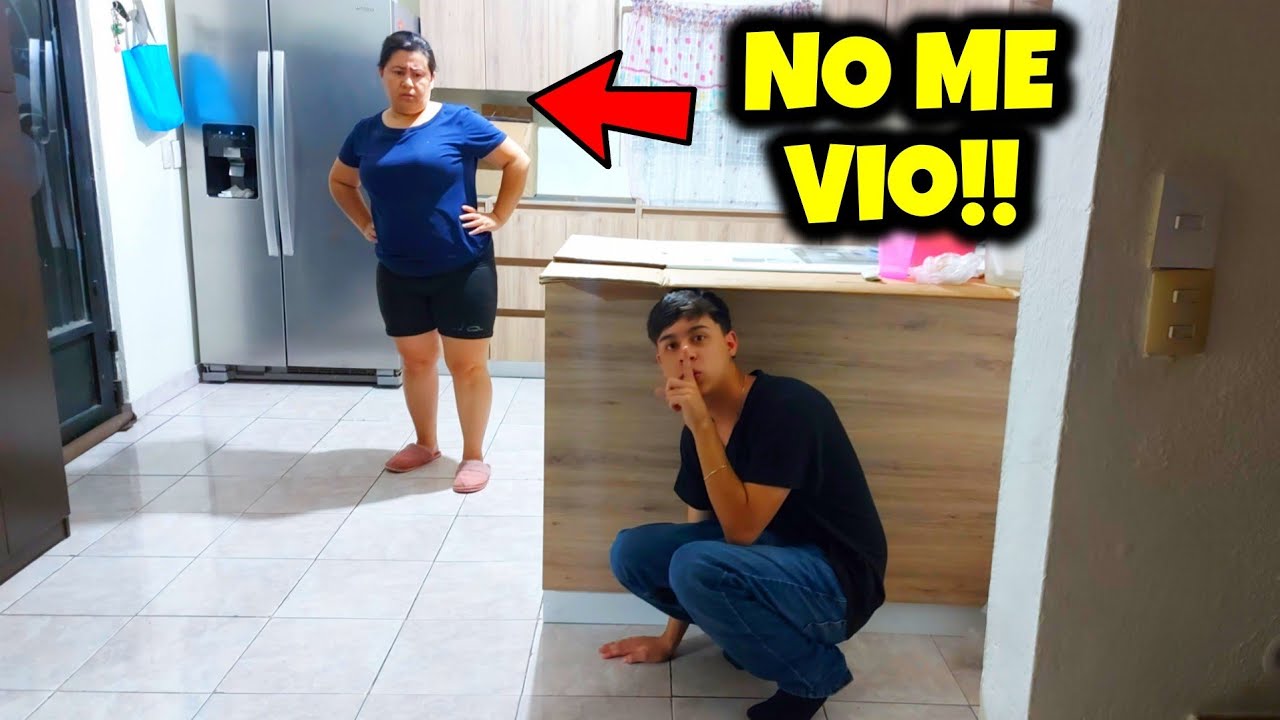 24 HORAS ESCONDIDO EN LA CASA DE MI MAMA!! 😱 *La espie y esto grabe* - YouTube