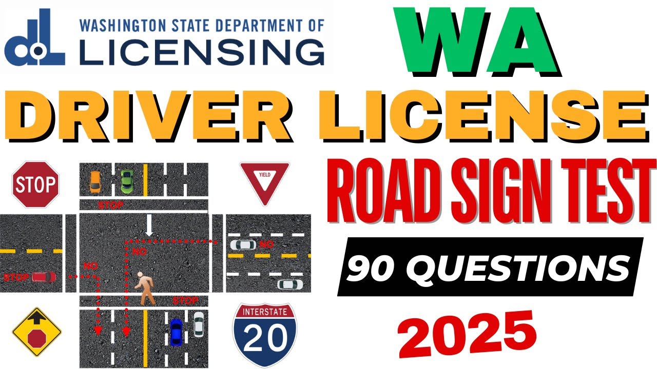 Washington Road Sign Test - 90 Questions | Written Test | Road Sign ...