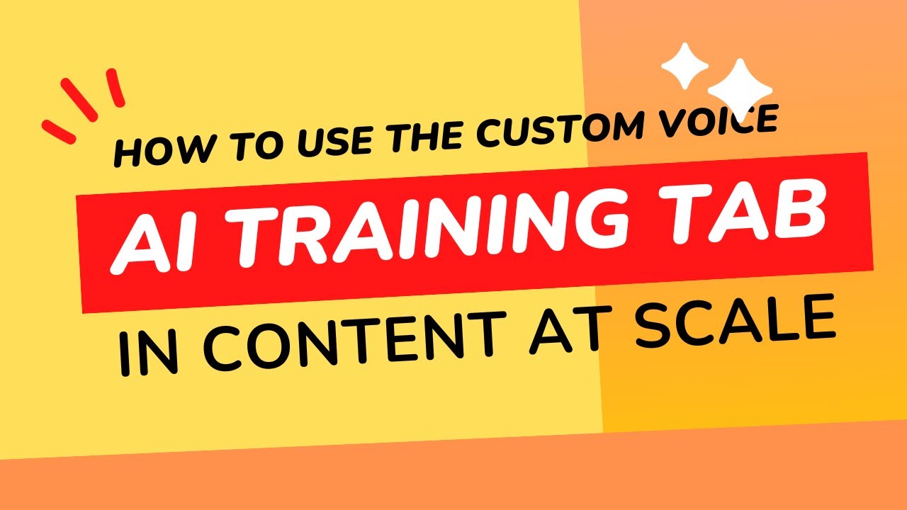 Content at Scale's AI Training Tab & Custom Voice Tutorial - YouTube