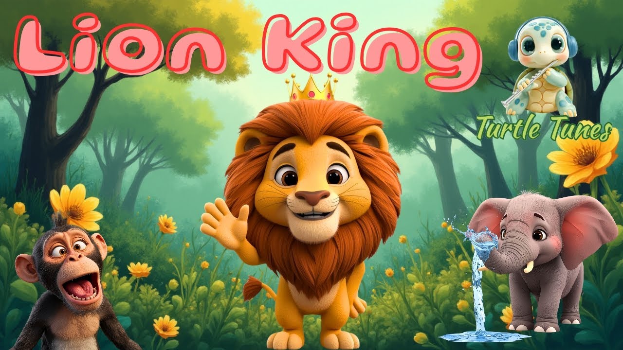 Lion Is the King 🦁 | Cute Animal Poem for Kids | Animated Jungle Song ...