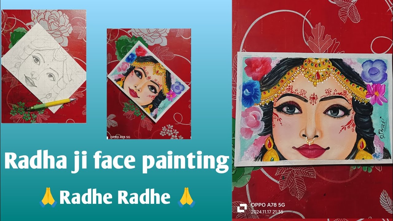 Radha ji face painting using watercolor - YouTube