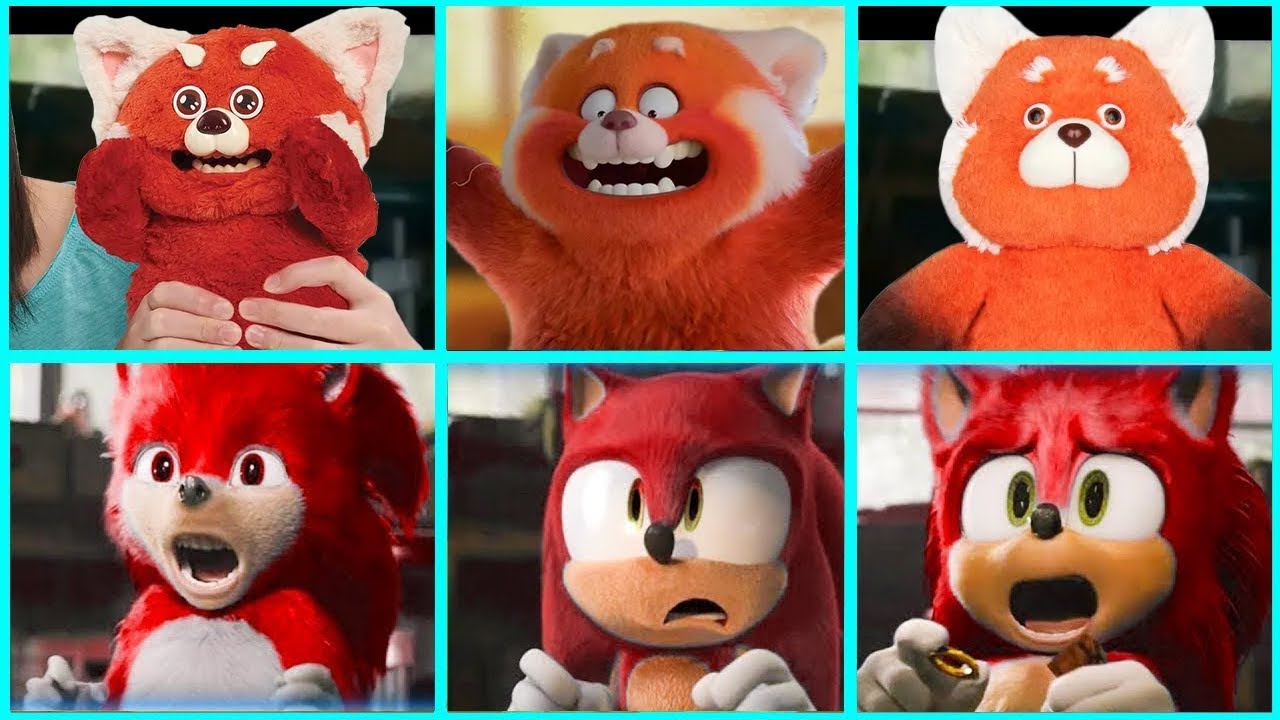 Sonic The Hedgehog Movie Turning Red vs RED SONIC Uh Meow All ...