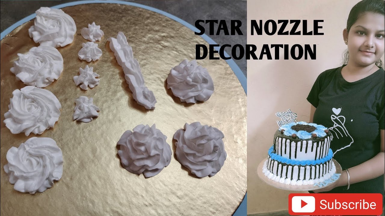 How to Work Star Nozzle।। Star Nozzle Decoration।। - YouTube