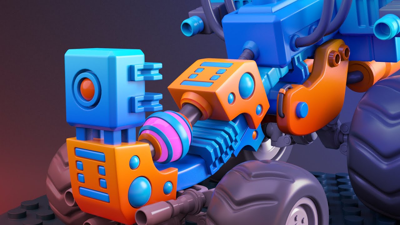 MiniBot Vehicle 3d animation - Building Cyber Car / Magic Bricks 2.0 ...