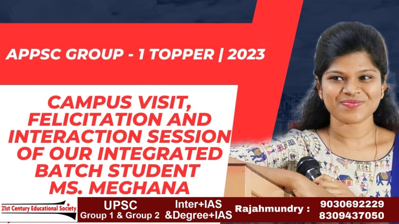 APPSC Group - 1 Topper 2023 Campus Felicitation And Interaction Session ...