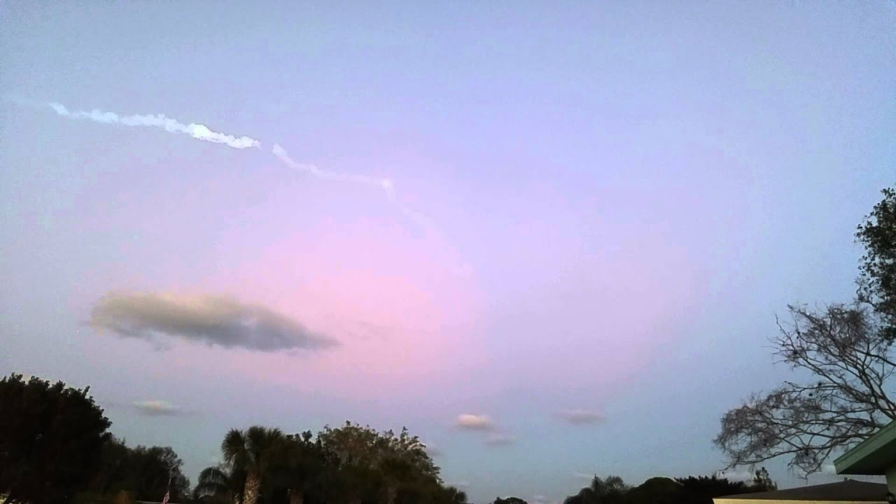 SpaceX Falcon 9 / SES-9 Sunset Launch 3/4/2016 As Seen From Palm Bay ...