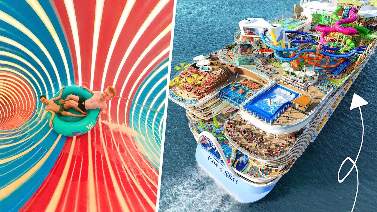 ALL SLIDES on WORLD'S BIGGEST CRUISE SHIP - Icon of the Seas waterpark ...