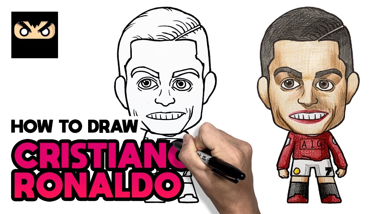 How to draw CRISTIANO RONALDO | MANCHESTER UNITED F.C. - 크리스티아누 호날두 그리기 ...