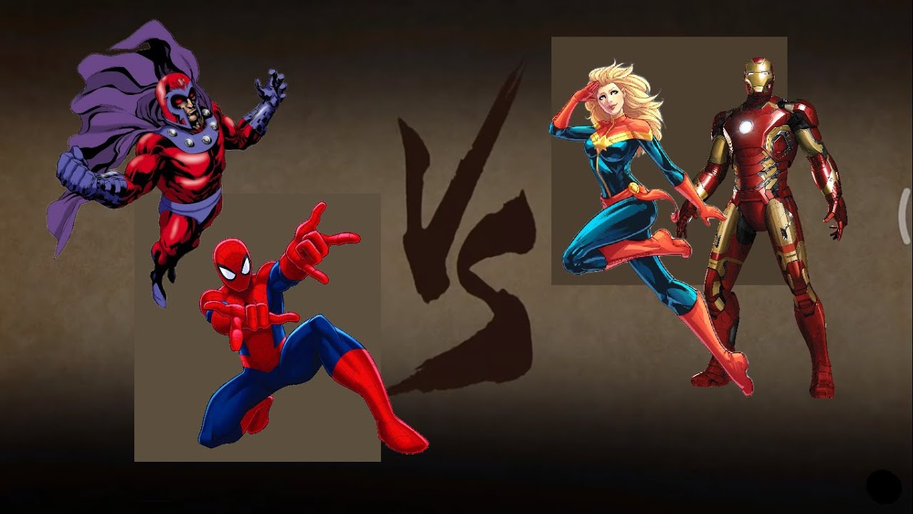 Magneto & Spider-Man vs Iron Man &Captain Marvel (MUGEN BATTLE 2020 ...