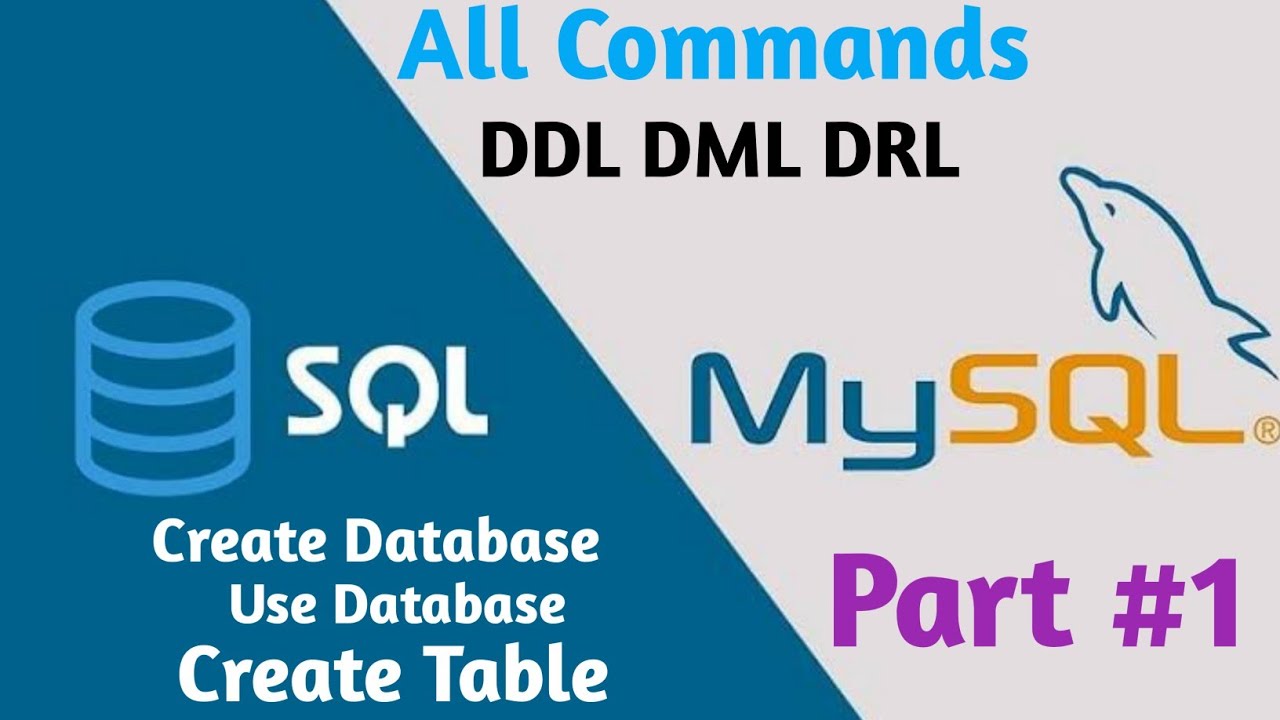 Mysql Commands Ddl Dml Drl Commands Youtube 2670