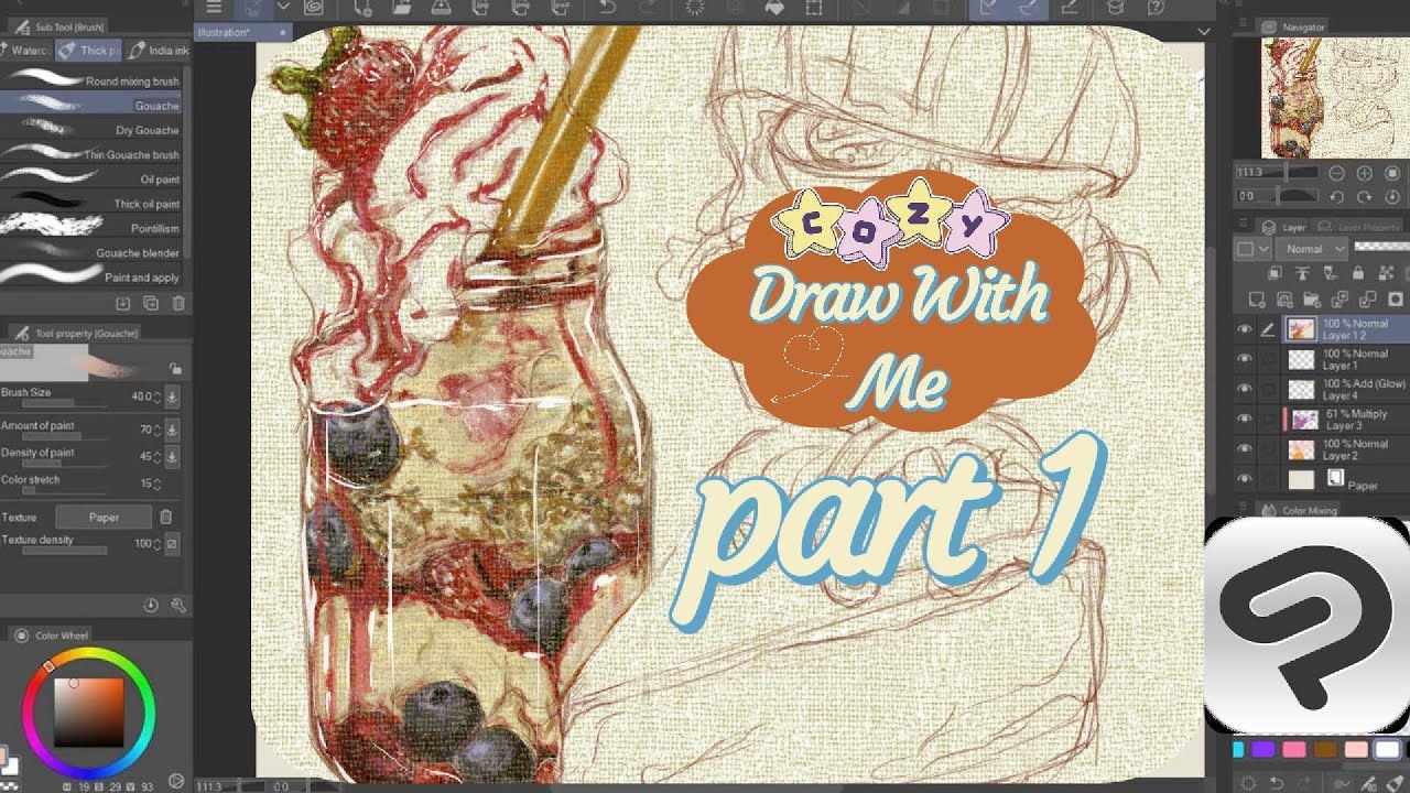 ° ⋆ draw with me - delicious food art using Clip Studio Paint ⋆ ° 🏻 🎨 ...