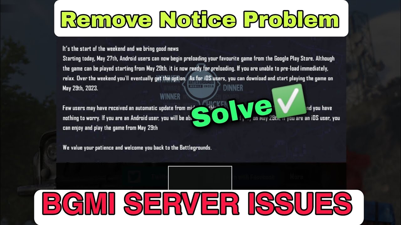 How To Open Bgmi Notice Problem Today Bgmi Server Is Not Online Yet Problem Solved Youtube