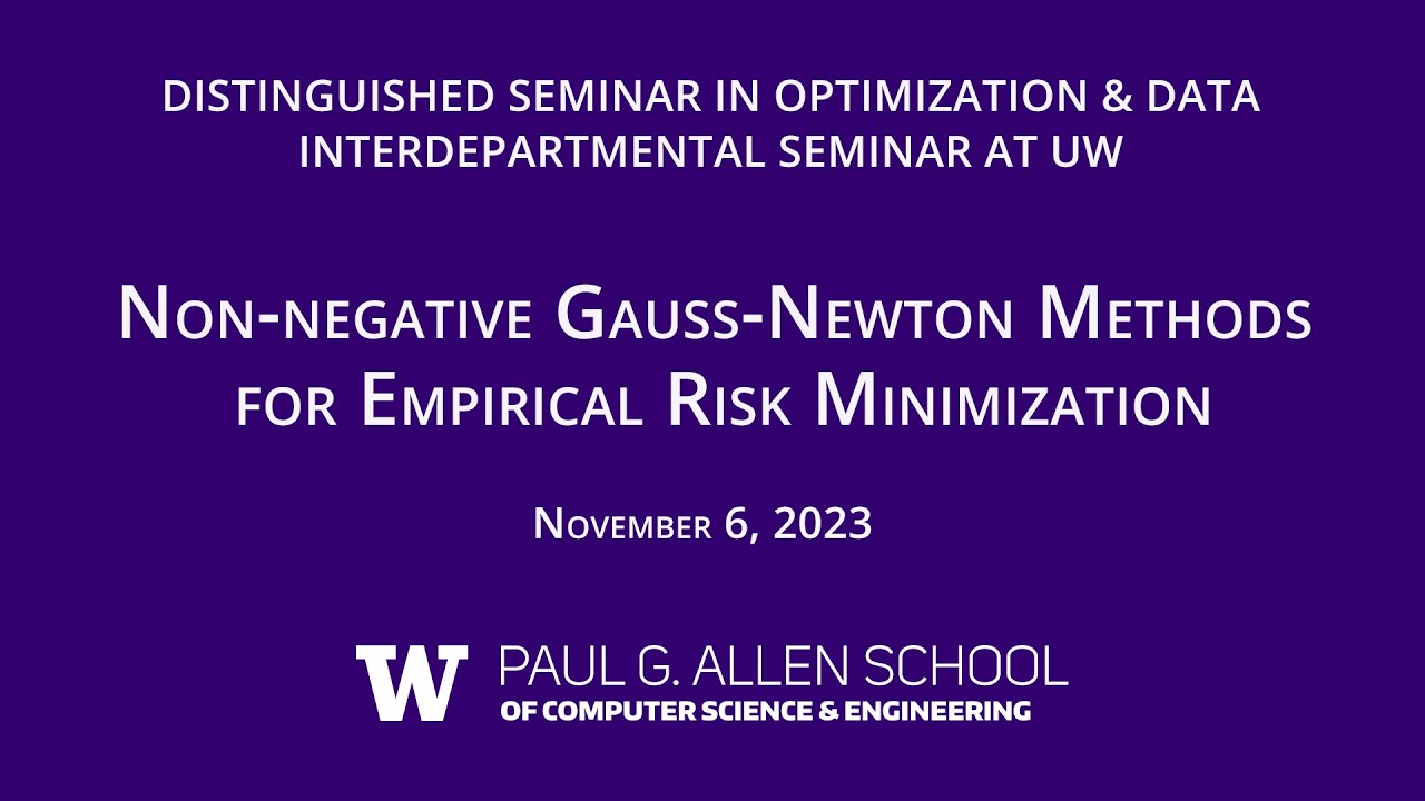 Distinguished Seminar in Optimization and Data: Lin Xiao (Facebook AI ...