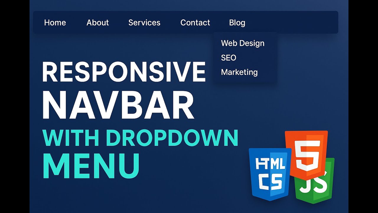Navbar with Responsive Dropdown Menu - YouTube