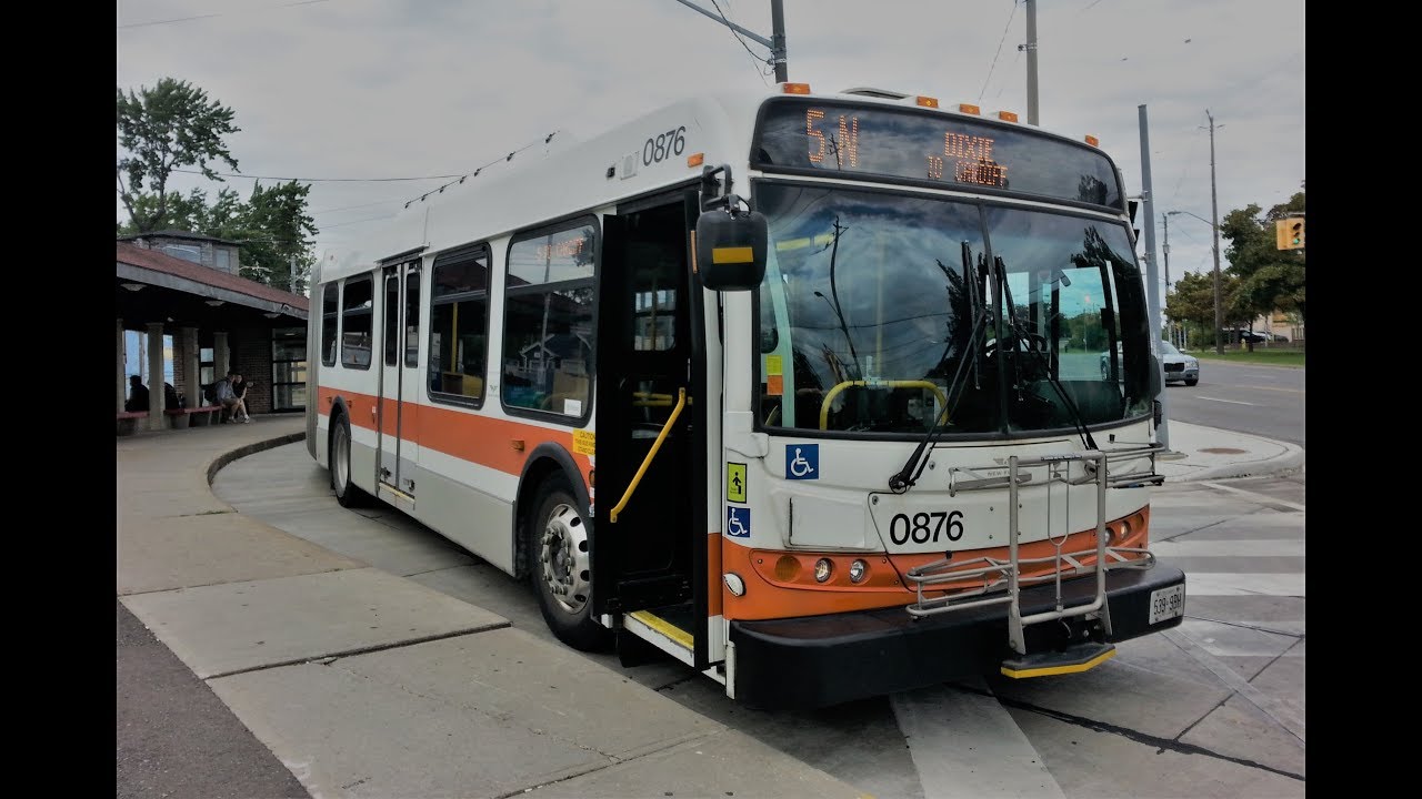 Miway ~ 2008 New Flyer D60LFR # 0876 ~ Bus Ride on Route 5 Dixie North ...