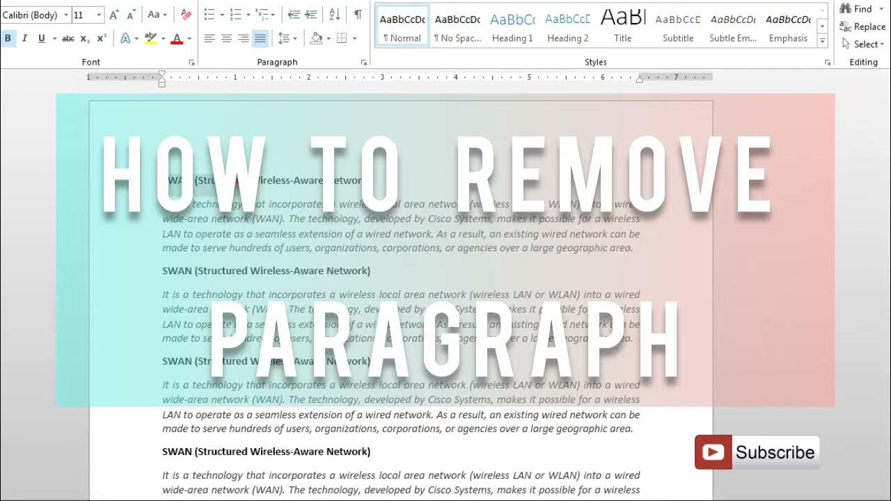 How to remove paragraph from MS Word office 2016 #msword - YouTube